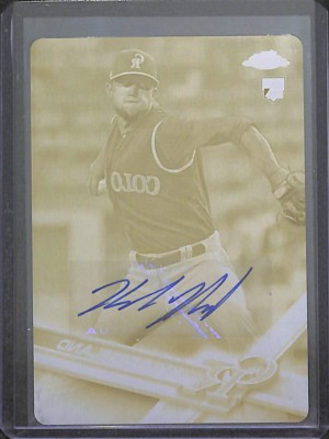 2017 Topps Chrome Yellow Printing Plate Rookei Autograph #HMT4 Kyle ...