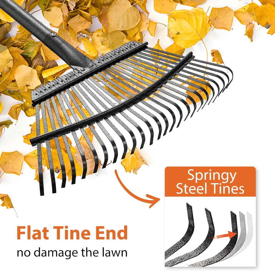 Rake for Leaves Heavy Duty, Large Garden Leaf Rakes for Lawns, 65 Inch ...