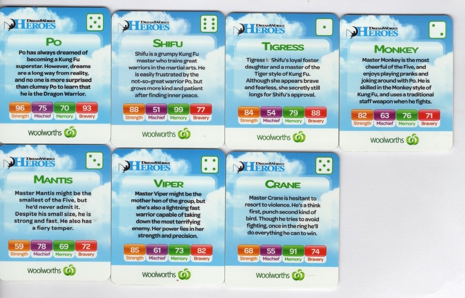 Australian issued Dreamworks Heroes 3D Cards. Subset: ‘Kung Fu Panda ...
