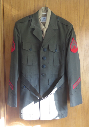 US Marine Corps USMC Green Uniform Dress Jacket & Shirt & Tie ( see ...