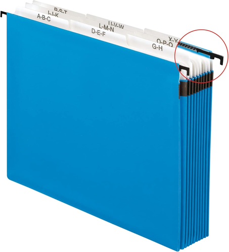 59225 Nine-Section Hanging Folder, 5 1/4", Tabs and Labels, 1/5 Tab ...