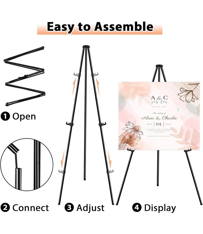 Instant Display Easel Stand - 63" Tripod Collapsible Portable Artist ...