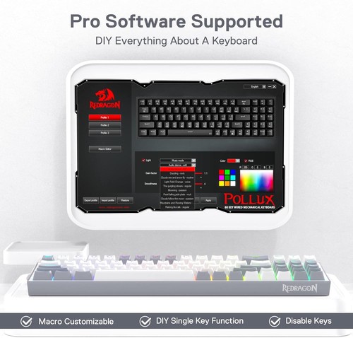 Redragon K628 Pollux Wired RGB Gaming Keyboard, 78 Keys Compact Mechanical 4897093829665 | eBay ...