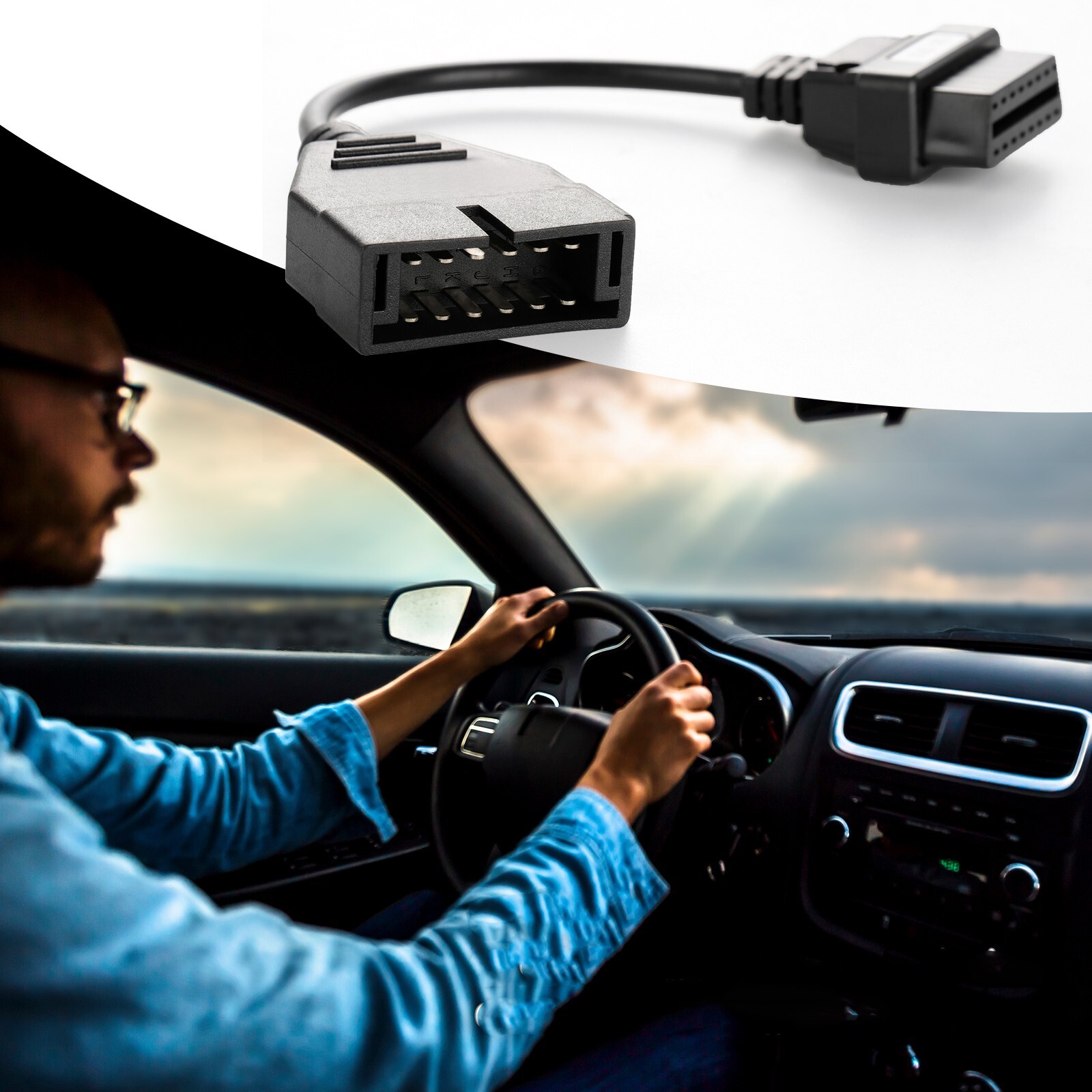 For GM OBD 12 Pin OBD1 to 16 Pin OBD2 Convertor Adapter Cable ...