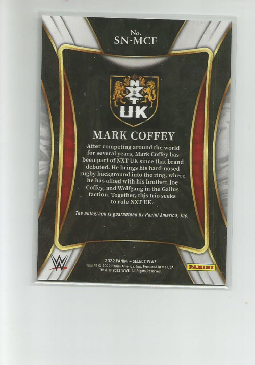 2022 SELECT WWE SIGNATURE SELECTIONS #SNMCF MARK COFFEY AUTOGRAPHED | eBay
