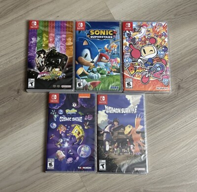 Lot Of 5 New & Sealed Switch Games - Sonic, JoJo, Digimon, SpongeBob ...