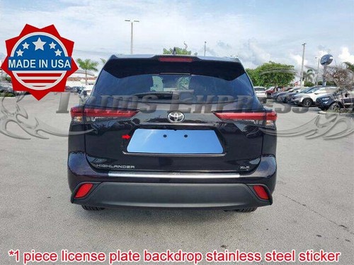 fit:2020-2025 Toyota Highlander License Plate Bezel Backdrop Trim Cover ...