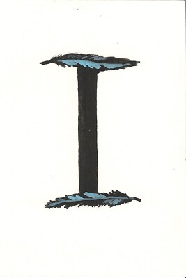 CROW RAVEN ALPHABET RYTA ACEO PRINT OF PAINTING I HALLOWEEN Initial ...