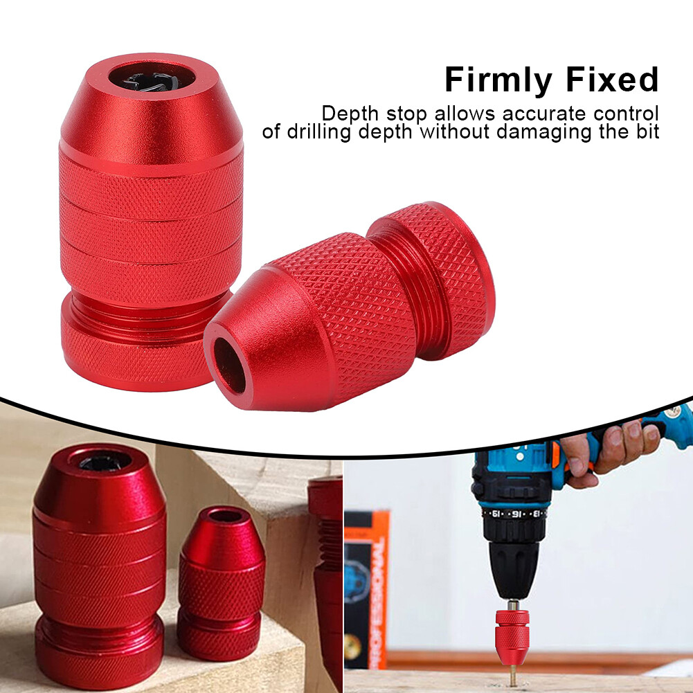 2pcs Nylon Inner Hand Tools Red Aluminum Shell Woodworking Drill Depth ...