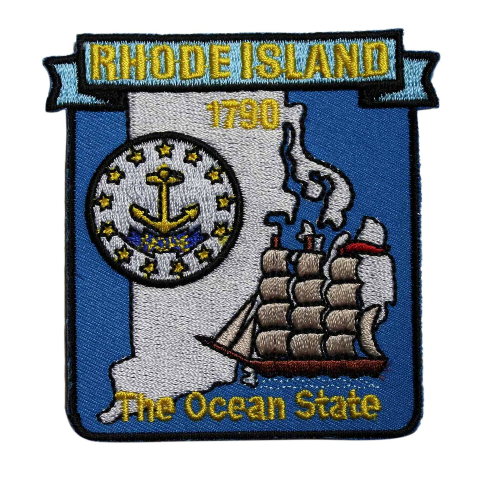 State Of Rhode Island The Ocean Embroidered Iron On Patch - Travel ...