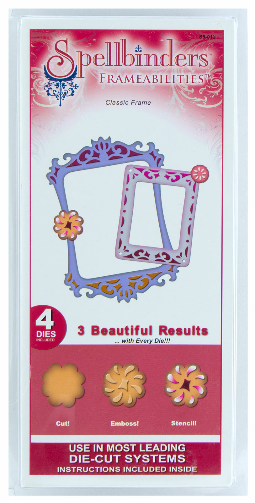 Spellbinders Frameabilities Classic Frame Die Cut Emboss & Stencil Set ...