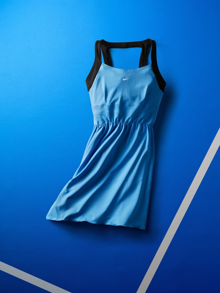 NIKE VICTORIA AZARENKA AQUA TURQUOISE BLUE FLATTERING FIT TENNIS DRESS ...