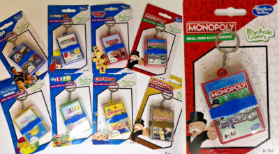 Hasbro Keychain Mini Travel Game Monopoly Game Of Life Trivial Pursuit ...