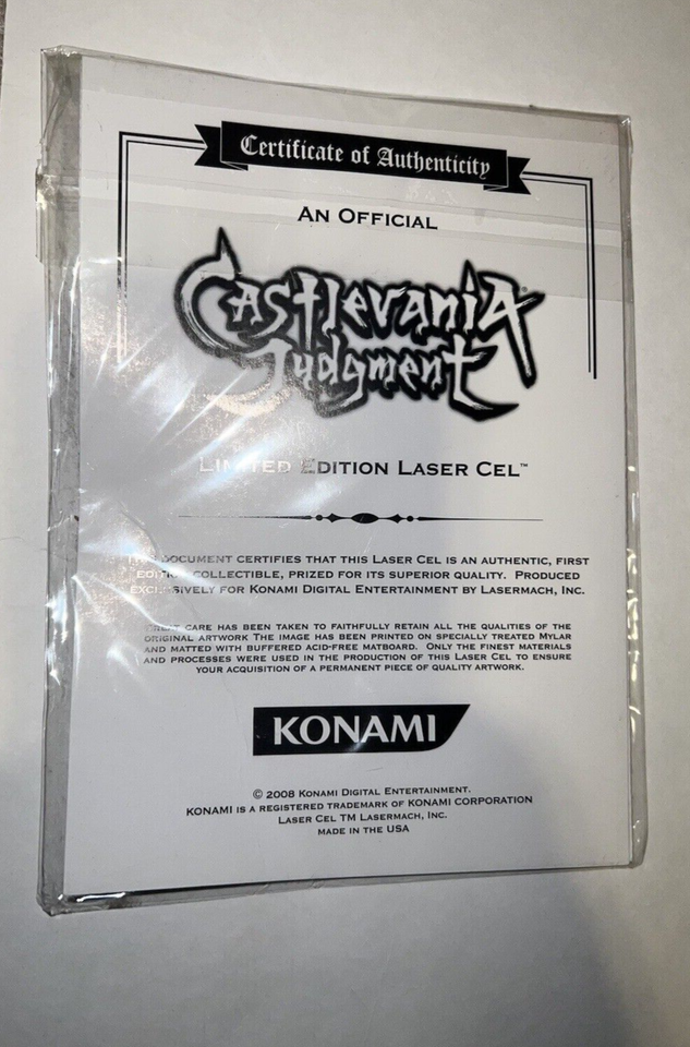 Castlevania Judgement Limited Edition Promotional Laser Cel Art COA ...