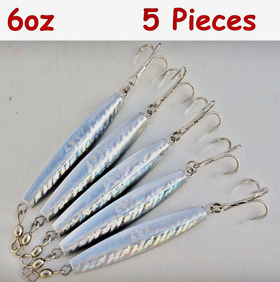 5 Pieces Diamond Jigs 6oz Holographic Saltwater Fishing Lures With ...