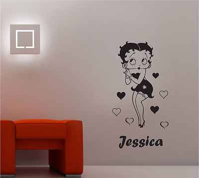 BETTY BOOP & NAME PERSONALISED WALL STICKER DISNEY CHILDREN'S BEDROOM ...