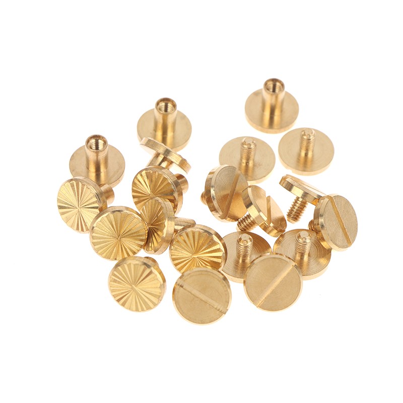 10pcs Solid Brass Binding Chicago Screws Belt Screw Nail Stud Rivets ...
