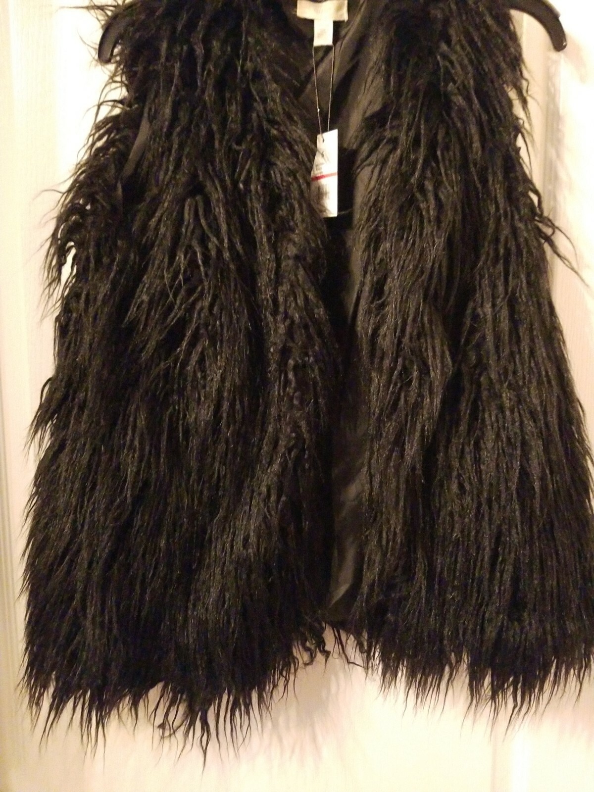 CUPIO Black Faux Fur Shag Sleeveless Vest Jacket Womens Size S($98) | eBay