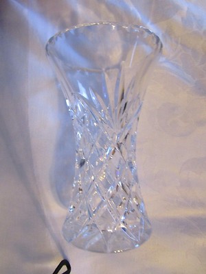 Galway Irish Crystal Pattern 6" tall waisted vase - 3.75" wide at top ...