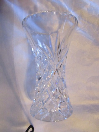 Galway Irish Crystal Pattern 6" tall waisted vase - 3.75" wide at top ...