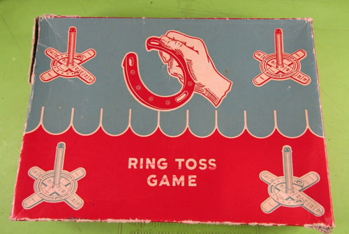 ORIGINAL 1942 Ring Toss GAME - Complete - VINTAGE Horse Shoe Toss Game ...