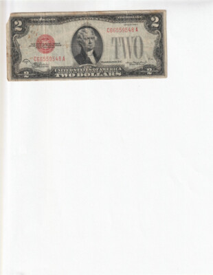 1928-D $2 Dollar Note - Red Seal Banknote Currency | eBay