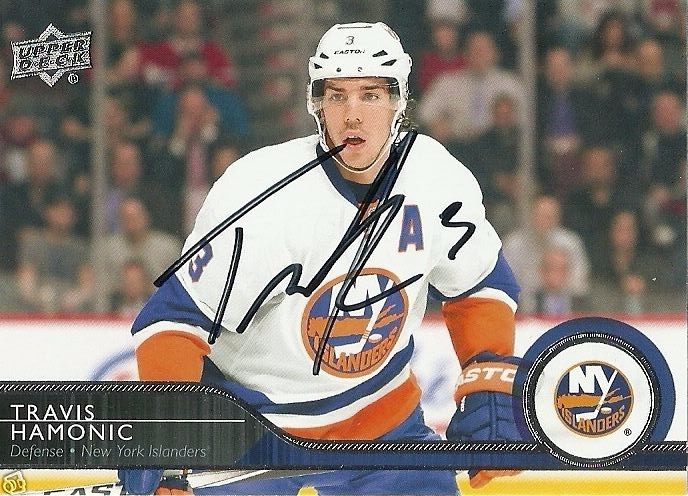 Travis Hamonic Signed Autograph 2014-15 Upper Deck New York Islanders ...
