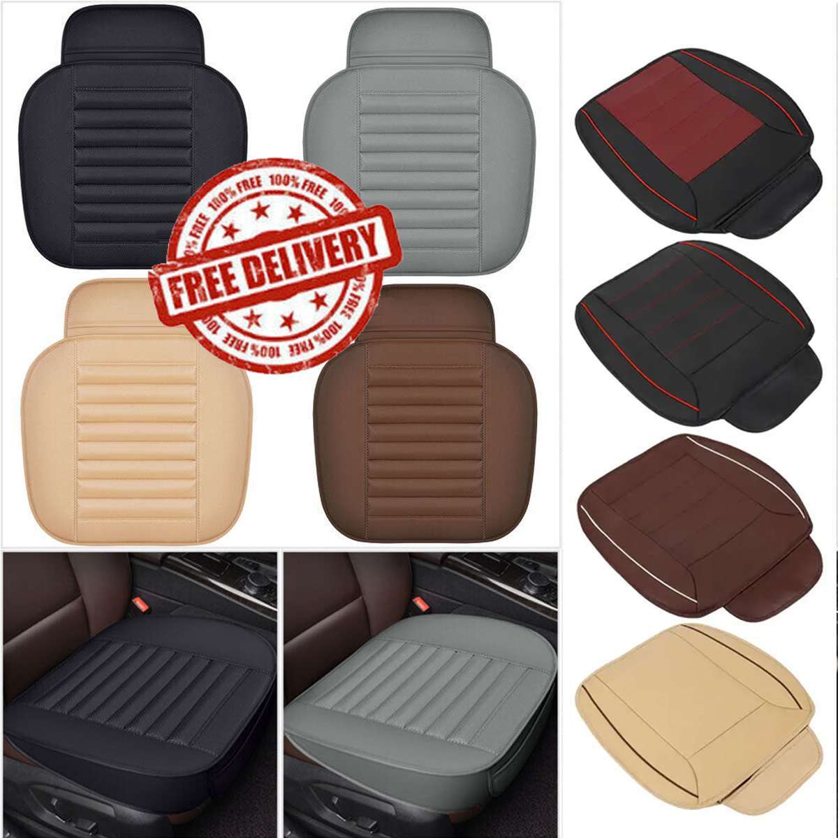 PU Leather Car Front Cover Cushion Seat Protector Half Full Surround ...