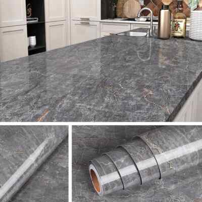 Self Adhesive Kitchen Worktop Covering Vinyl Wrap Cupboard Door Marble ...