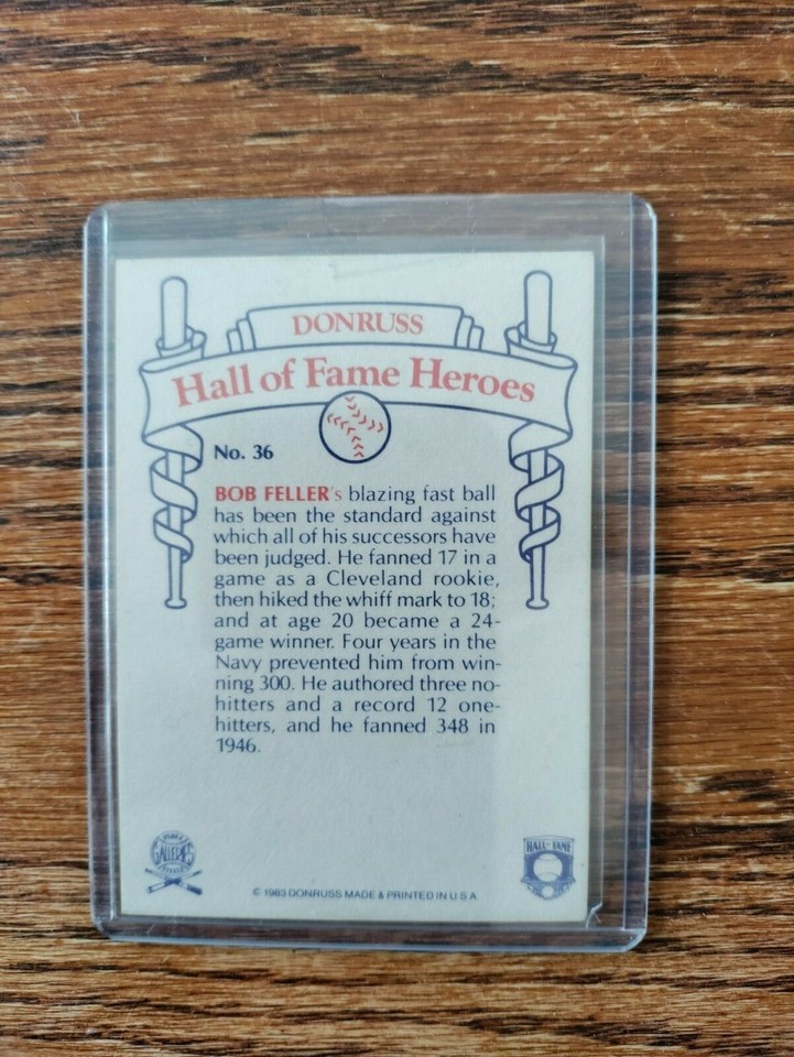 1983 Bob Feller Signed/Auto Donruss HOF Hall of Fame Heroes #36 | eBay