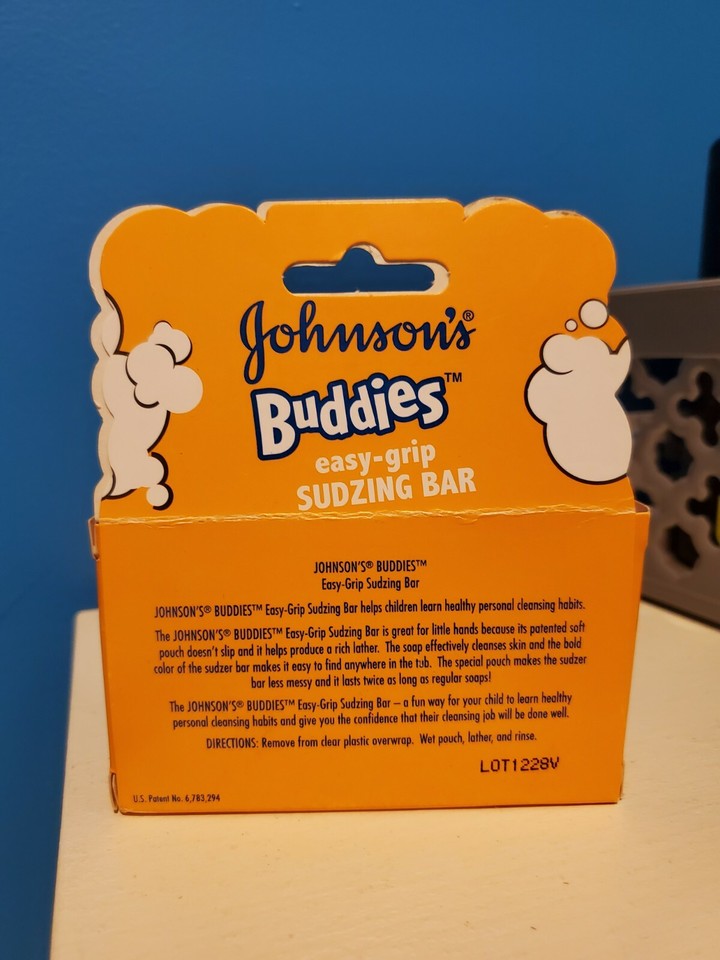 (1) Authentic Johnson's Buddies Easy Grip Sudzing Kids Bar Soap *HTF ...