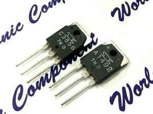 1pair- Sanken 2SA1492 & 2SC3856 130W 180V 15A TO3P Transistor - Genuine ...