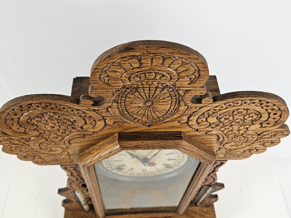 1870 INGRAHAM Victorian Gingerbread Calendar Clock with Thermometer ...