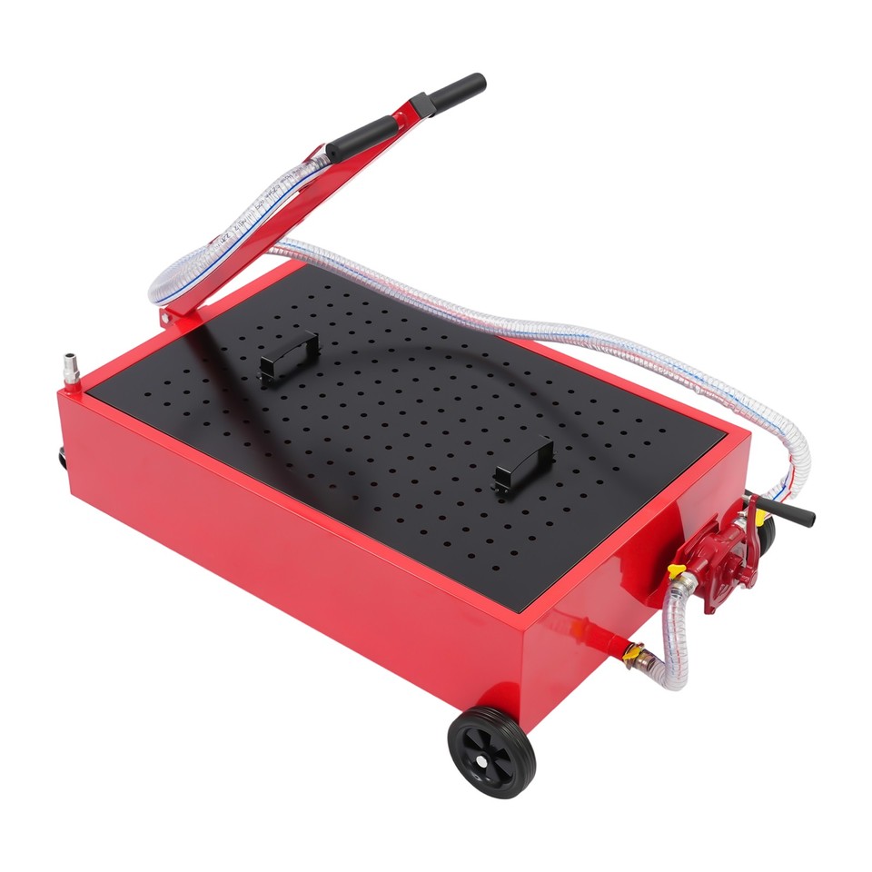 Low Profile Oil Drain Pan 20 Gallon Oil Drain Cart w/ 110W Manual Pump ...