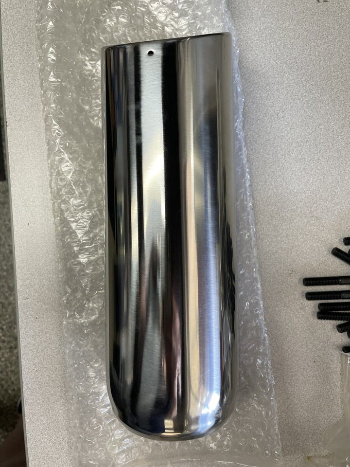 4" Muffler Exhaust Tip Pipe 3" Inlet Slant Rolled Polished Stainless ...