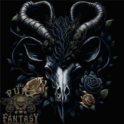 A Gothic Goat Skull With Flowers Goth Roses Mens T-Shirt 100% Cotton | eBay