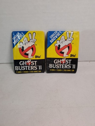 VTG 1989 Topps Ghostbusters 2 Unopened Trading Cards w/ Gum 2x Packs ...