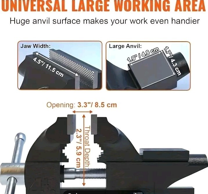 4.5-Inch Vise with 3.3-Inch Jaw Opening | eBay.de