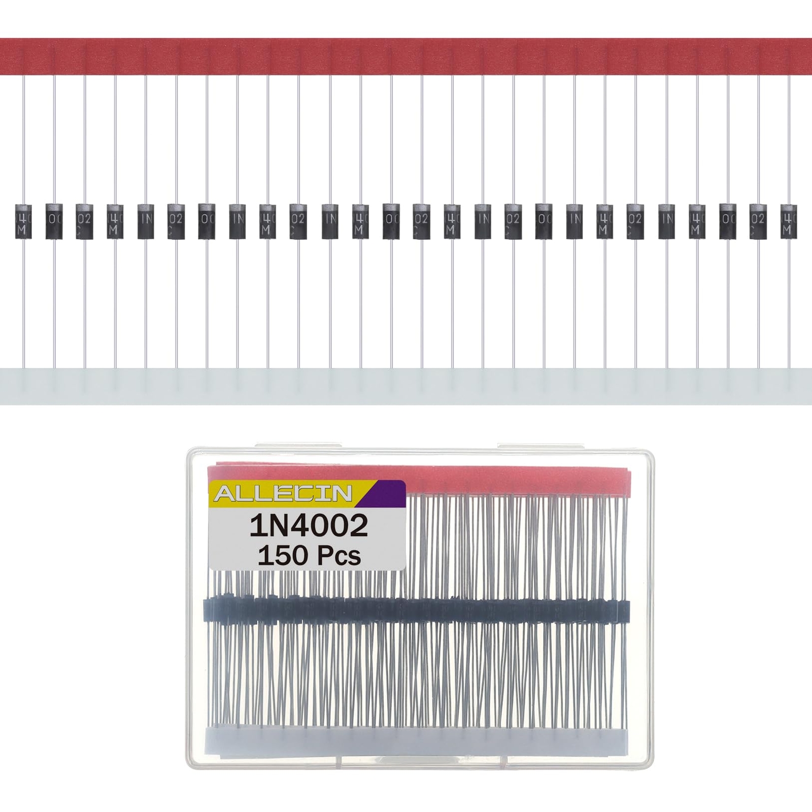 150Pcs 1N4002 Rectifier Diode 1A 100V 4002 One Way Diodes 1 Amp 100 ...