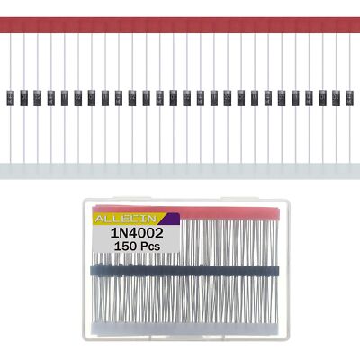 150Pcs 1N4002 Rectifier Diode 1A 100V 4002 One Way Diodes 1 Amp 100 ...