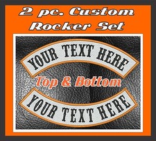 Custom Embroidered 13" MC Rocker Patches Top or Bottom Motorcycle Cut ...