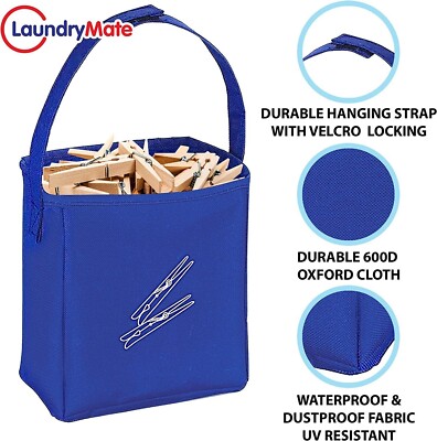 Peg Bag Wash Line Hanging Fabric Holder Laundry Clothes Washing Storage ...