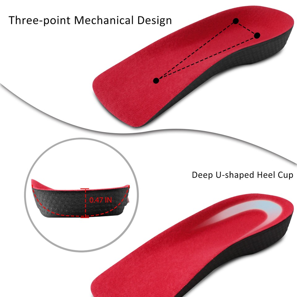 Orthotic Shoe Insoles High Arch Support Inserts for Plantar Fasciitis ...