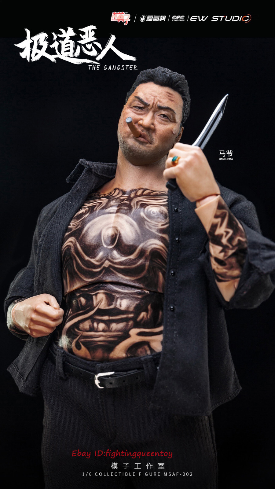 MOZ STUDIO MSAF002 THE GANGSTER Ma Tong-seok 2 Heads 1/6 Figure Model ...