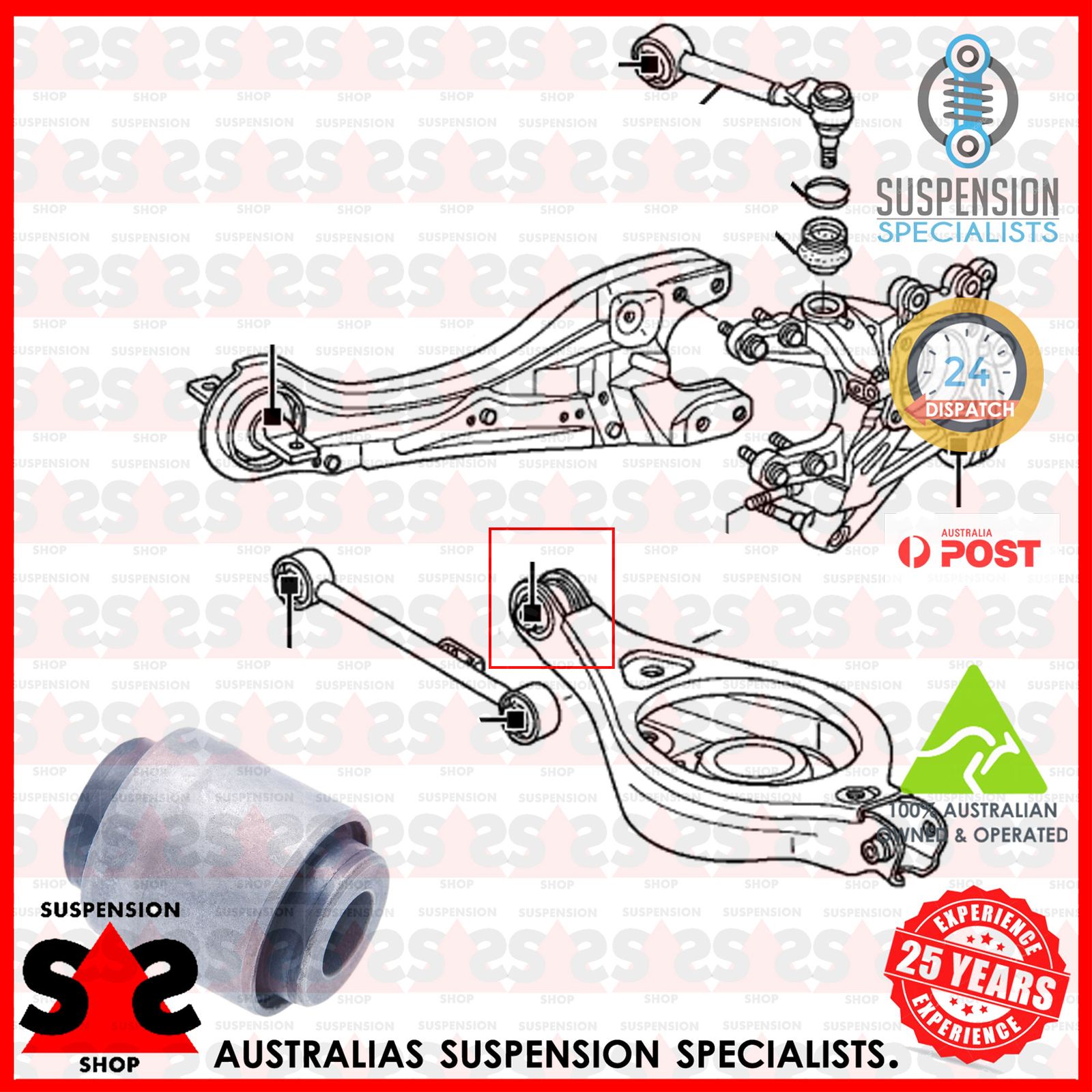 Rear Axle Lower Mounting, Control/Trailing Arm Suit HONDA Odyssey Mpv ...