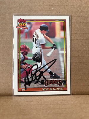 Mike Benjamin In Person IP Hand Signed Auto Baseball Card | eBay