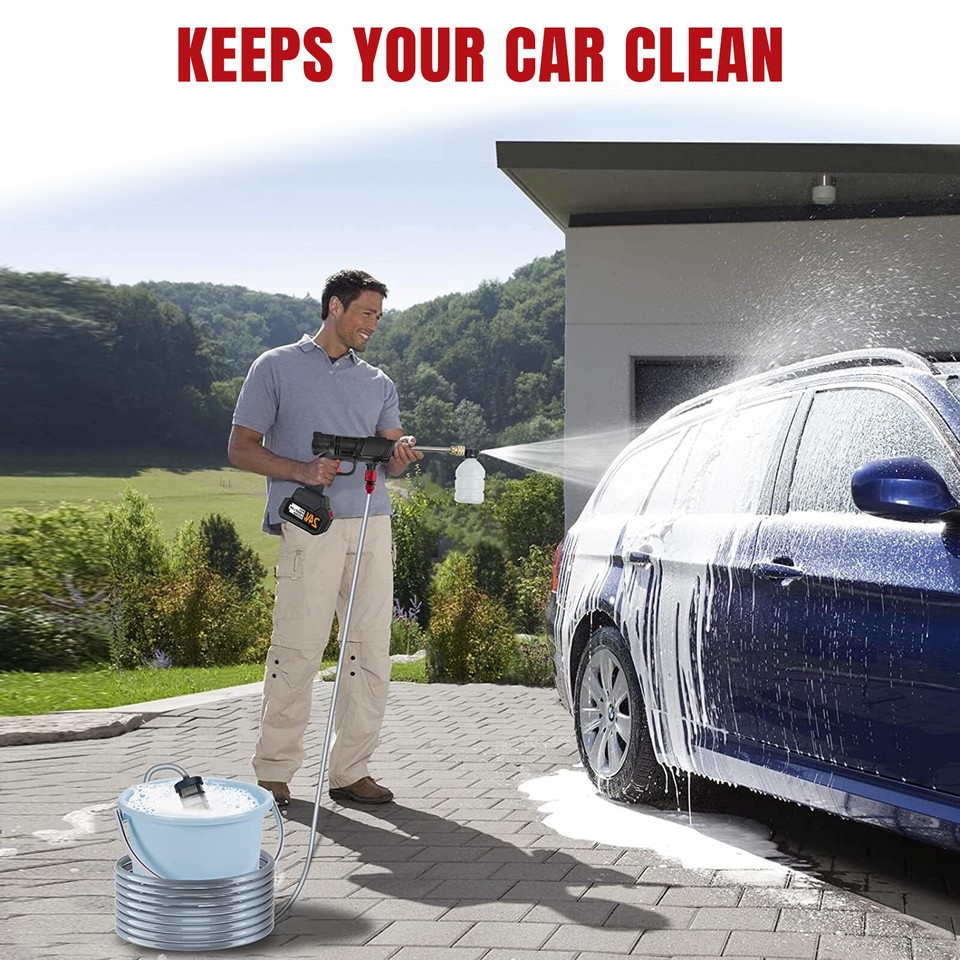 Portable Cordless Electric High Pressure Water Spray Gun Car Washer ...