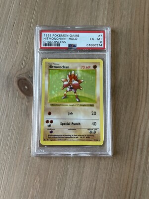 Pokemon - Hitmonchan 7/102 - Shadowless Base Set 1999 Holo Rare - PSA 6 ...