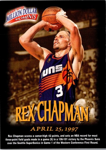 1997 Fleer Million Dollar Moments Rex Chapman #32 Phoenix Suns Basketball Card | eBay