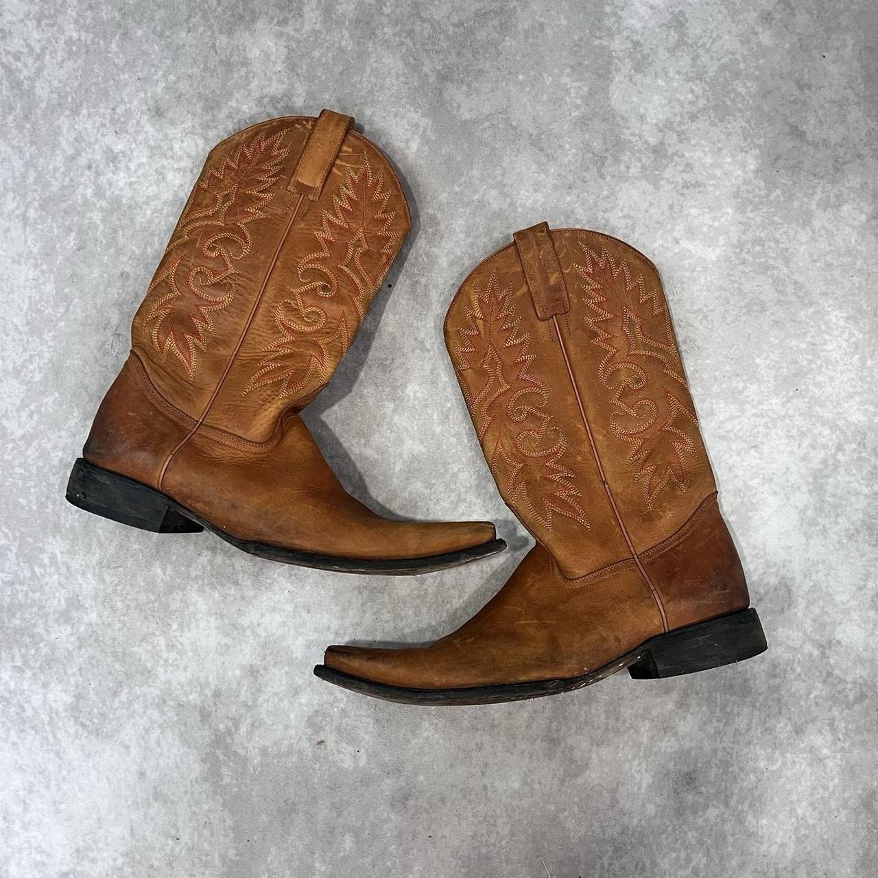 Botas Jever Leather Cowboy Western Boots Mens Size 8.5 - Gem